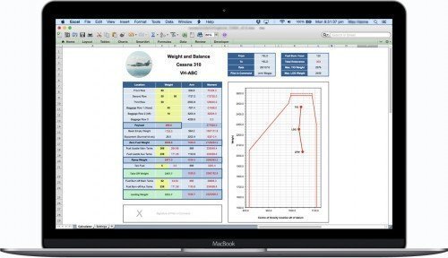 Aircraft Load Sheet Calculator - Spreadsheet | Excel Pilot Logbook